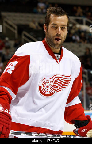 Detroit Red Wings Todd Bertuzzi is congratulated by teammates after ...