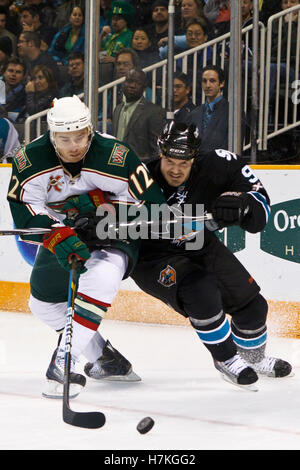 The Minnesota Wild fight with the San Jose Sharks during the third ...