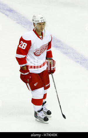Detroit Red Wings defenseman Brian Rafalski skates against the ...