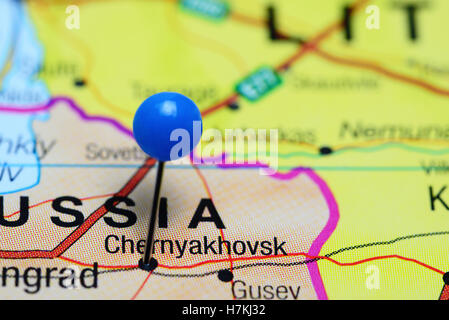 Chernyakhovsk pinned on a map of Russia Stock Photo - Alamy