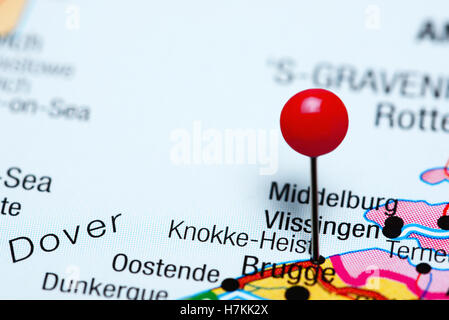 Knokke Heist, Belgium pin on map Stock Photo - Alamy
