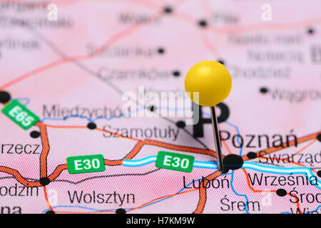 Luban pinned on a map of Poland Stock Photo - Alamy