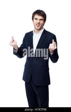 Businessman showing middle finger Stock Photo - Alamy