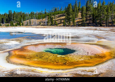 Colorful Chromatic Pool At Upper Geyser Basin Yellowstone National Park ...