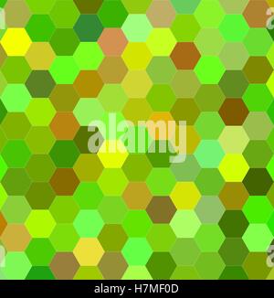 Honeycomb mosaic background. Multicolored geometric elements of varied sizes. Rounded hexagons ...