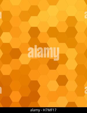 Honeycomb mosaic background. Orange color tones gradients. Plain hexagon frames. Smallish ...