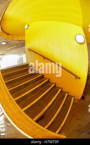 Brightly painted yellow stairs, Southbank Art Centre, London, UK 5 May ...
