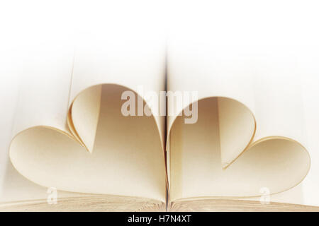 Heart made from book pages, love reading, Valentines day concept Stock ...