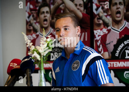 Danish footballer Uffe Bech seen at a press conference in Copenhagen ...