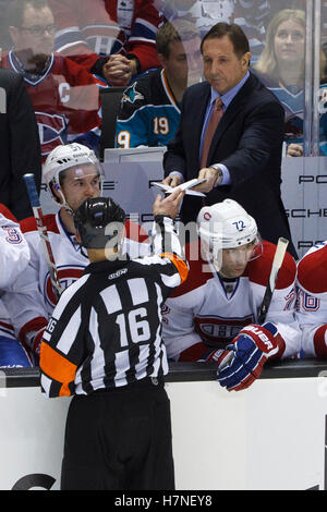 Montreal Canadiens head coach Martin St Louis watches the Carolina ...
