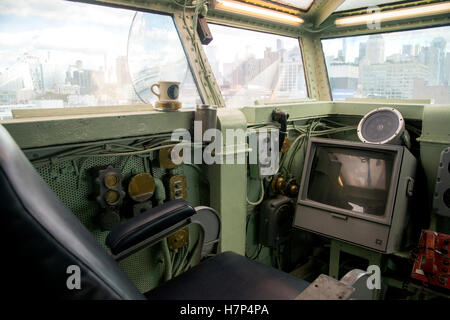 Manhattan through the windows of the USS Intrepid's bridge, WW2 ...