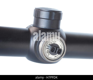 Dial used to adjust a rifle scope reticle isolated on white Stock Photo ...