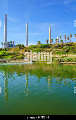 View of Hadera River (Nahal Hadera) Park, the Power Station, and ...