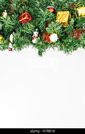 White Christmas tree with gifts Garland lights new year winter holiday ...