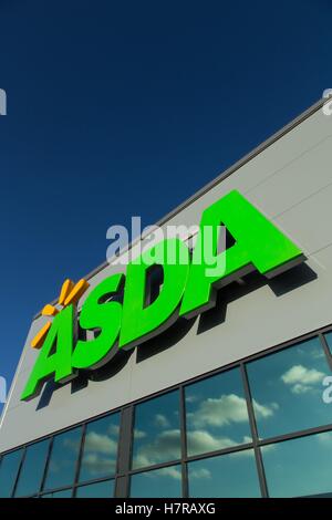 Asda store, Barnstaple, blue sky Stock Photo - Alamy