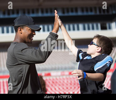 Tampa Bay Buccaneers take the field to face the Carolina Panthers in an ...