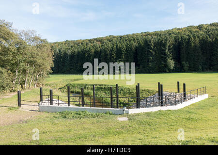 Looking upstream from the flood storage bund near Pickering Stock Photo ...