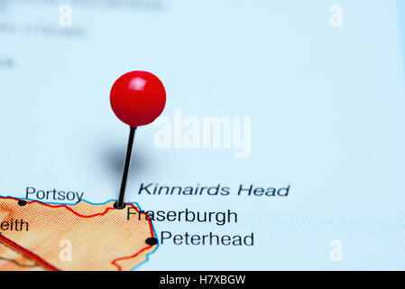 Fraserburgh, Scotland pin on map Stock Photo - Alamy