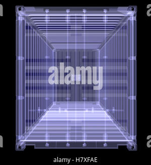 X-ray shipping container isolated on black Stock Photo - Alamy