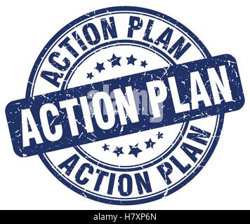 action plan stamp. action plan vintage blue label. Sign Stock Vector ...