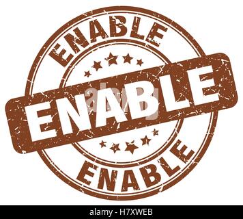 enable stamp. round grunge sign with ribbon Stock Vector Image & Art ...