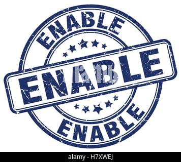 enable stamp. enable round vintage grunge sign. enable Stock Vector ...