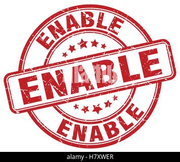 enable sign. enable grunge red stamp. Label Stock Vector Image & Art ...