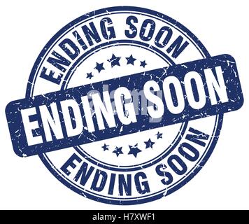 ending soon blue round stamp Stock Vector Image & Art - Alamy