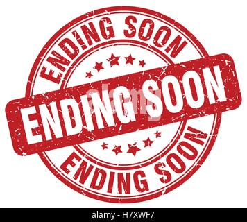 ending soon red grunge stamp Stock Vector Image & Art - Alamy