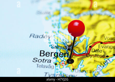 Tourist map of Bergen, Norway Stock Photo - Alamy