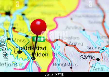 Halden, Norway pinned on map Stock Photo - Alamy