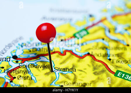 Stranda, Norway pin on map Stock Photo - Alamy