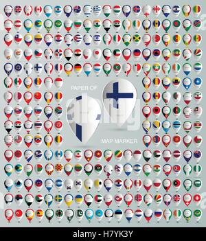 paper map guide with flag icon Stock Vector Image & Art - Alamy