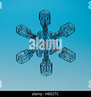 Snowflake seen through microscope Stock Photo - Alamy