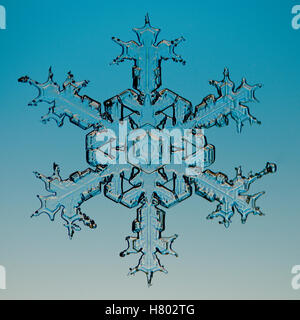 Snowflake seen through microscope Stock Photo - Alamy