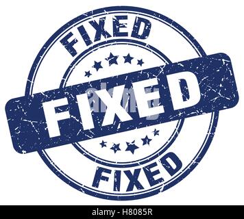fixed blue grunge stamp Stock Vector Image & Art - Alamy