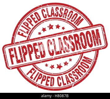 flipped classroom stamp. flipped classroom round vintage grunge sign ...