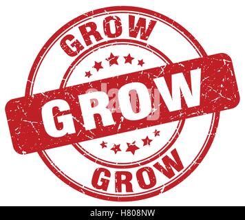 grow sign. grow grunge red stamp. Label Stock Vector Image & Art - Alamy