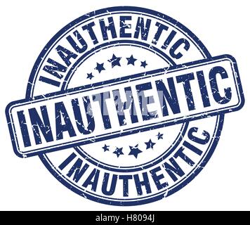 inauthentic stamp. inauthentic sign. round grunge label Stock Vector ...