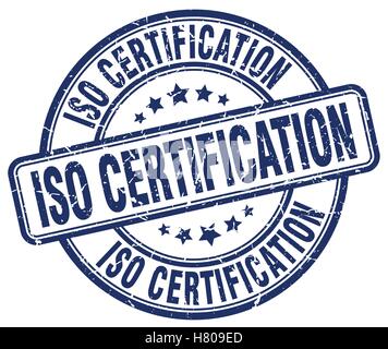 iso certification stamp. iso certification vintage blue label. Sign ...