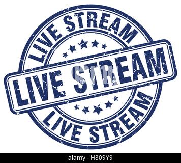 live stream blue grunge stamp Stock Vector Image & Art - Alamy
