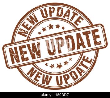 new update sign. new update round vintage retro label. new update Stock ...