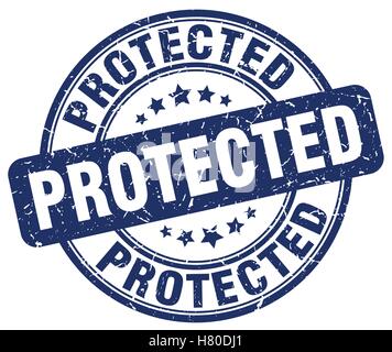 protected sign. protected grunge blue stamp. Label Stock Vector Image ...