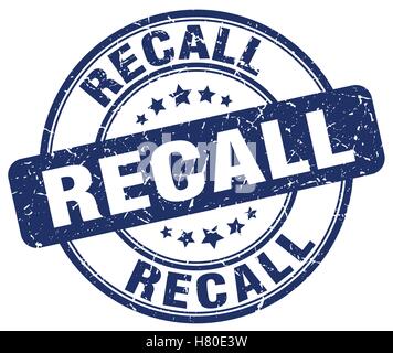 recall blue grunge stamp Stock Vector Image & Art - Alamy