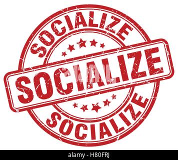 socialize red round stamp Stock Vector Image & Art - Alamy