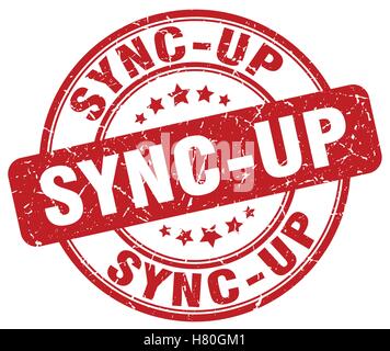 sync-up red round stamp Stock Vector Image & Art - Alamy