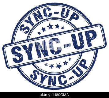 sync-up stamp. sync-up vintage blue label. Sign Stock Vector Image ...