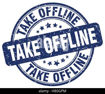 take offline stamp. round grunge sign with ribbon Stock Vector Image ...