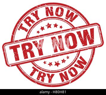 try now round red grunge stamp Stock Vector Image & Art - Alamy