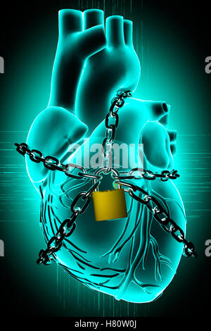 a heart in chains Stock Photo: 53855599 - Alamy